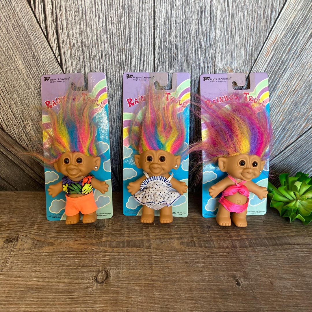 Vintage Troll Doll {lucky Bright of America Troll With Rainbow Hair ...