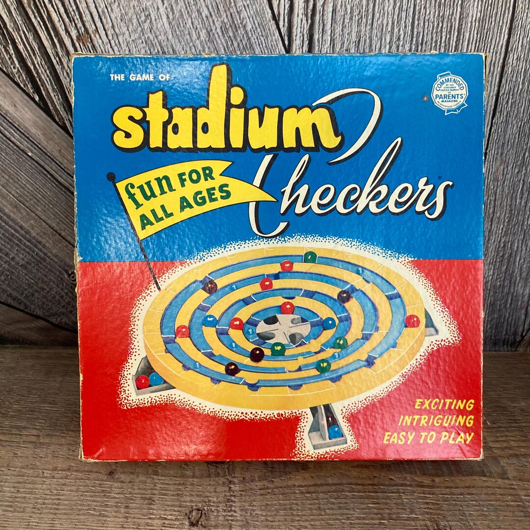 Vintage Stadium Checkers Game, 1952 Schaper Manufacturing Minneapolis ...