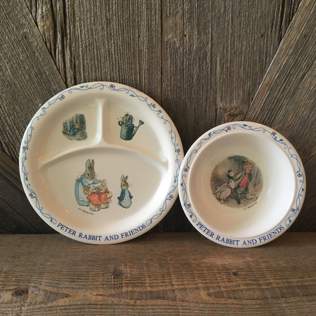 Vintage Peter Rabbit and Friends Plate, Bowl Set Melmac Plastic ...