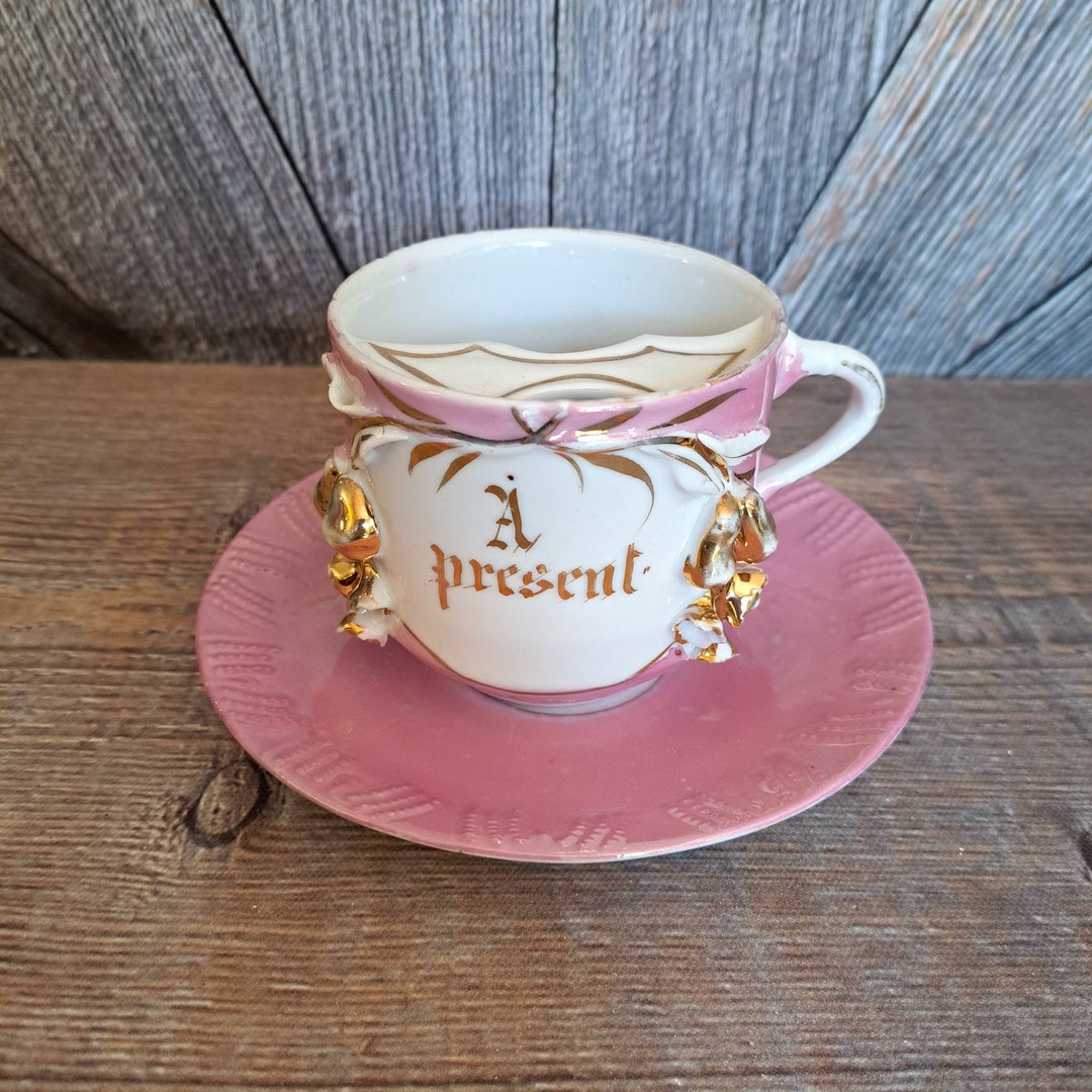 Ironic Vintage Mustache Moustache Cup and Saucer, Victorian Mustache ...