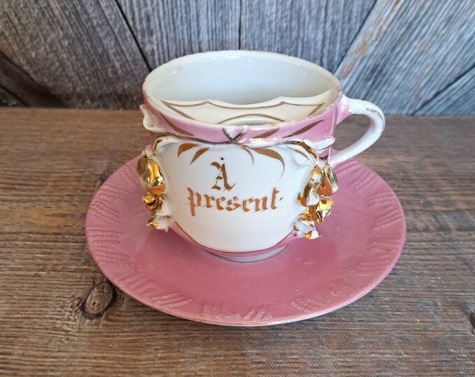 Ironic Vintage Mustache Moustache Cup and Saucer, Victorian Mustache ...