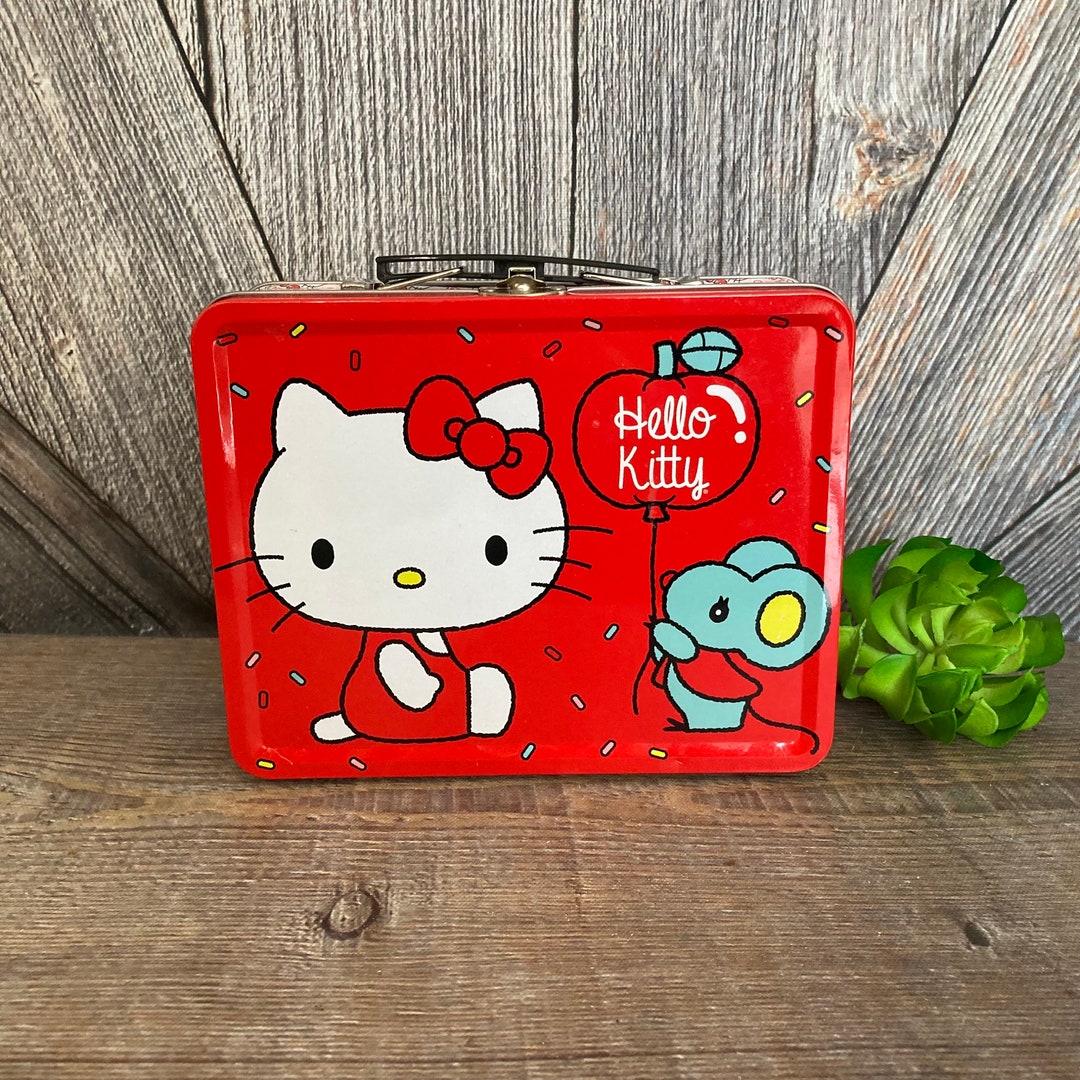 Vintage Hello Kitty Lunch Box Vintage Red Girly Hello Kitty Metal Lunch Box Nostalgic