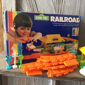 Vintage Sesame Street Railroad 25 Piece Push 'n Play Train With Track ...
