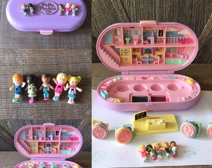 Vintage Polly Pocket Set {stampin' School Playset Stamper Compact Polly ...