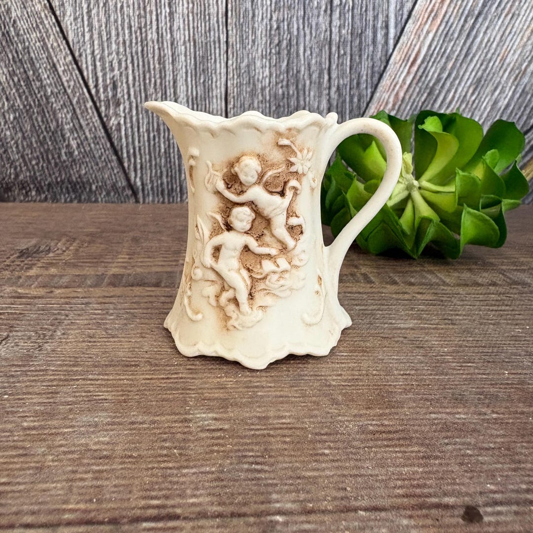 Vintage Lefton Creamer 215 Cherubs Cream Pitcher Ceramic Pitcher Vase ...