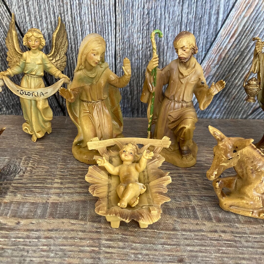 Vintage Christmas Nativity 10 Piece Plastic Set Nativity Scene Plastic ...