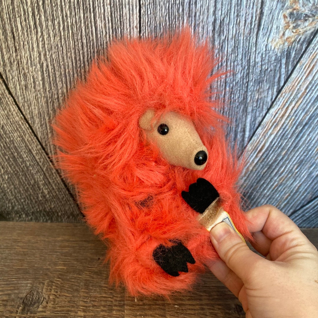 Vintage Fuzzball Plush, Dakin 1983 Orange Hedgehog Rolly Polly Fuzzy ...
