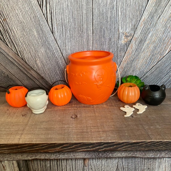 Vintage Pumpkin Candy Bucket and Trick or Treat Candy… - Gem