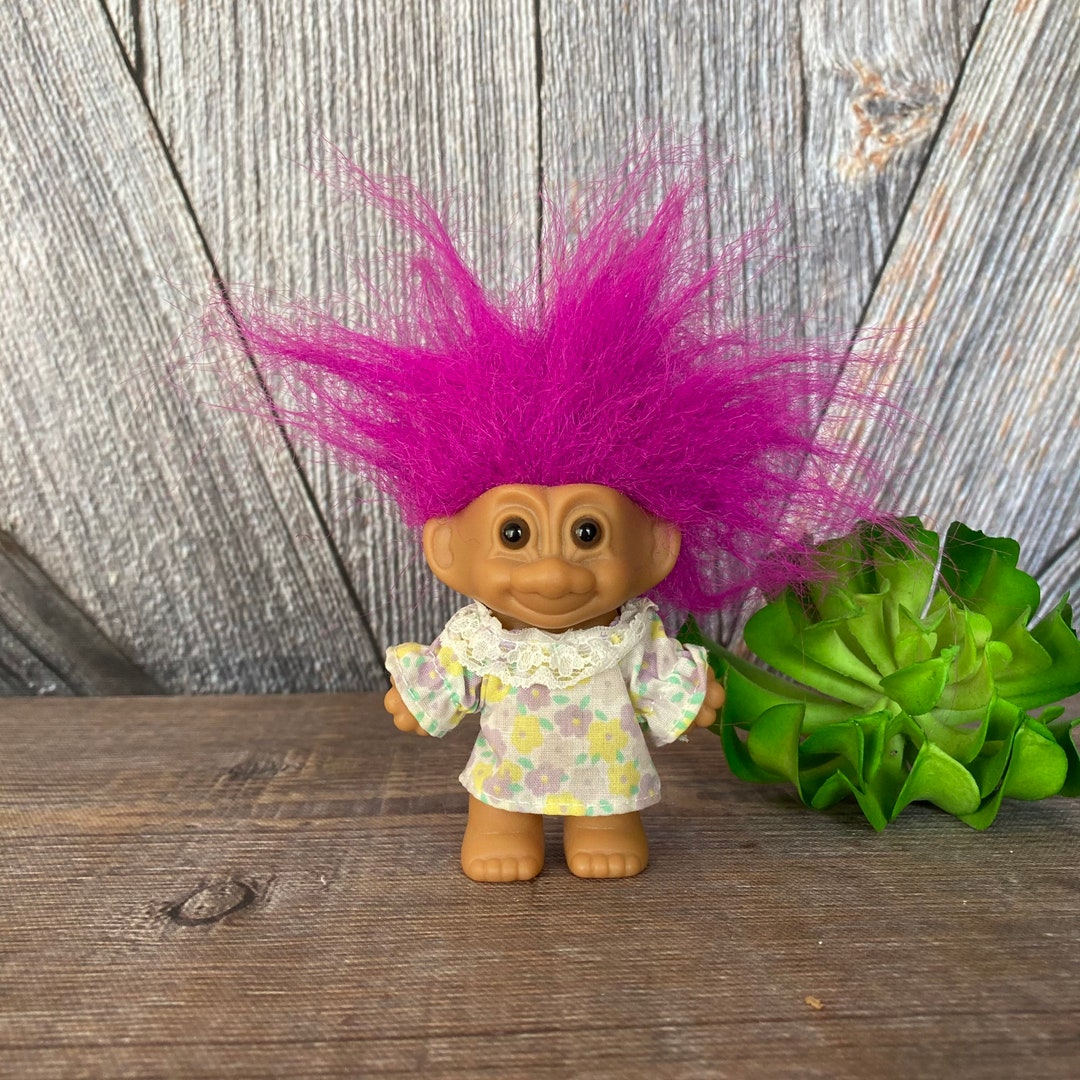 Vintage Flower Girl Troll Doll wedding Troll With Pink Hair - Etsy