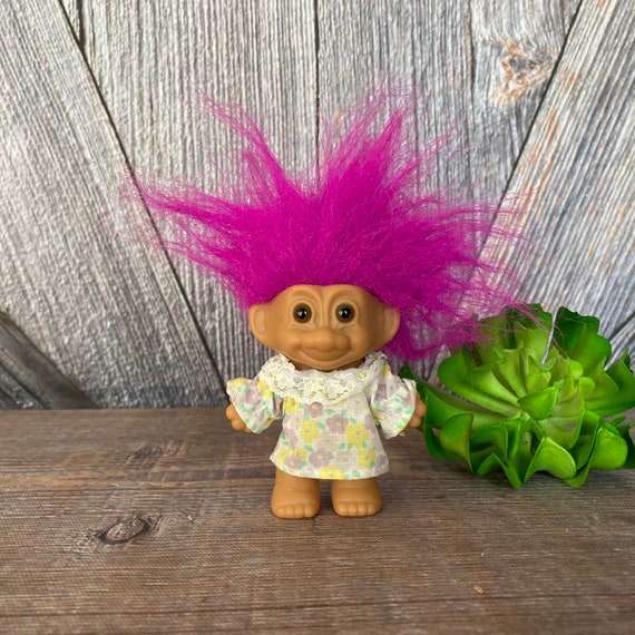 Vintage Flower Girl Troll Doll wedding Troll With Pink Hair | Etsy