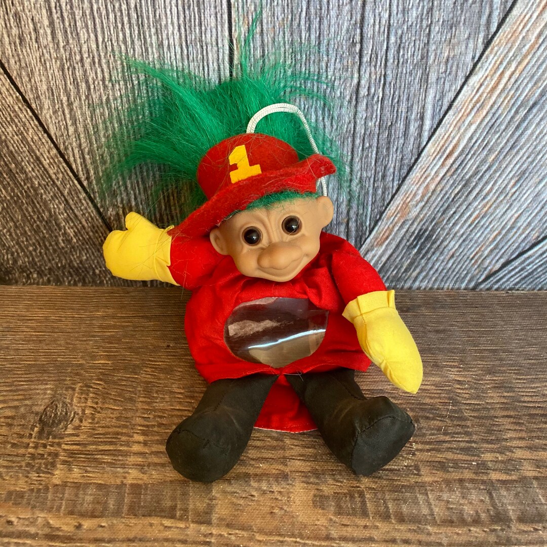Vintage Firefighter Troll Doll Candy Holder {fire Fighter Troll} Russ ...