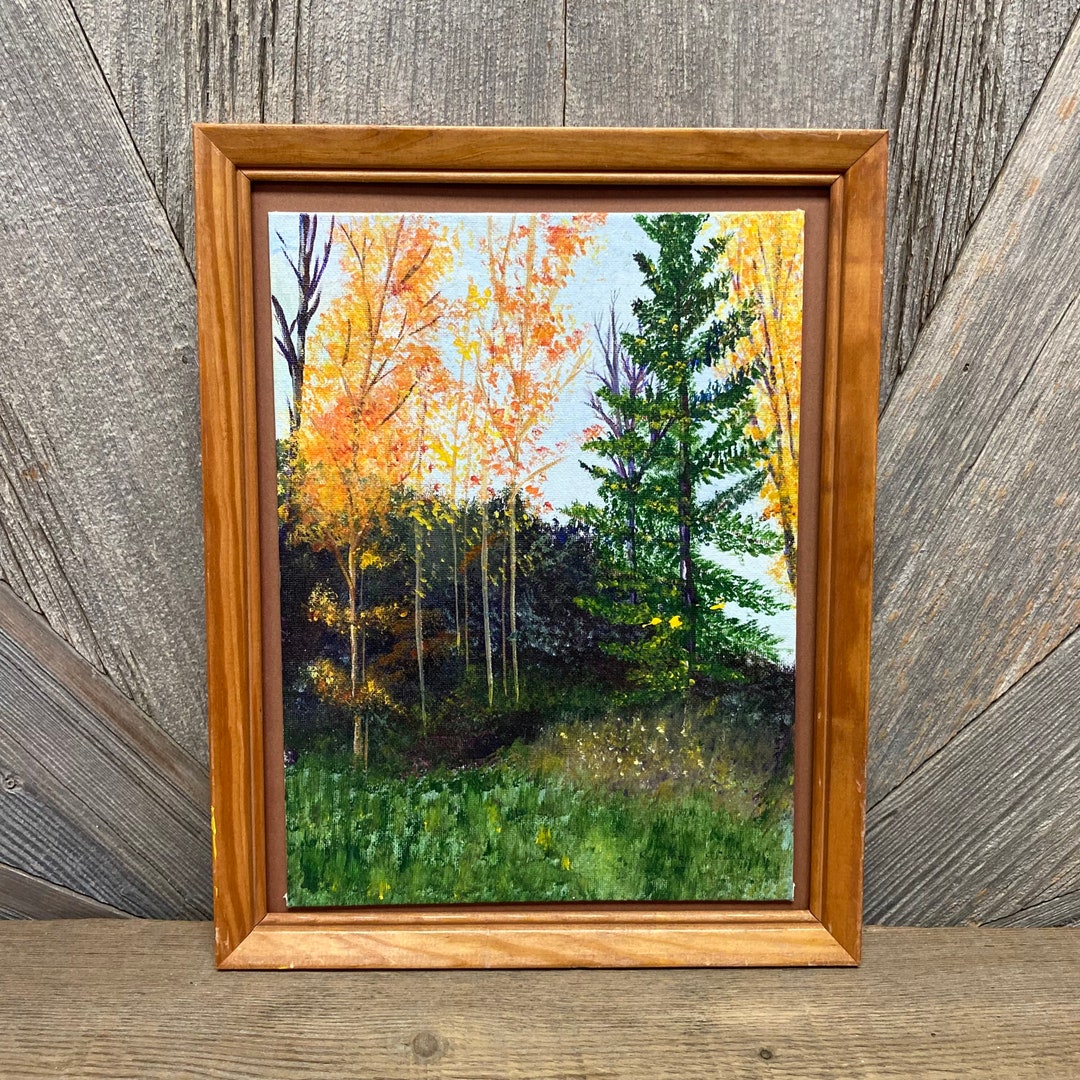 Vintage Tree Painting Picture vintage Decor Gift for Friend Scenery ...