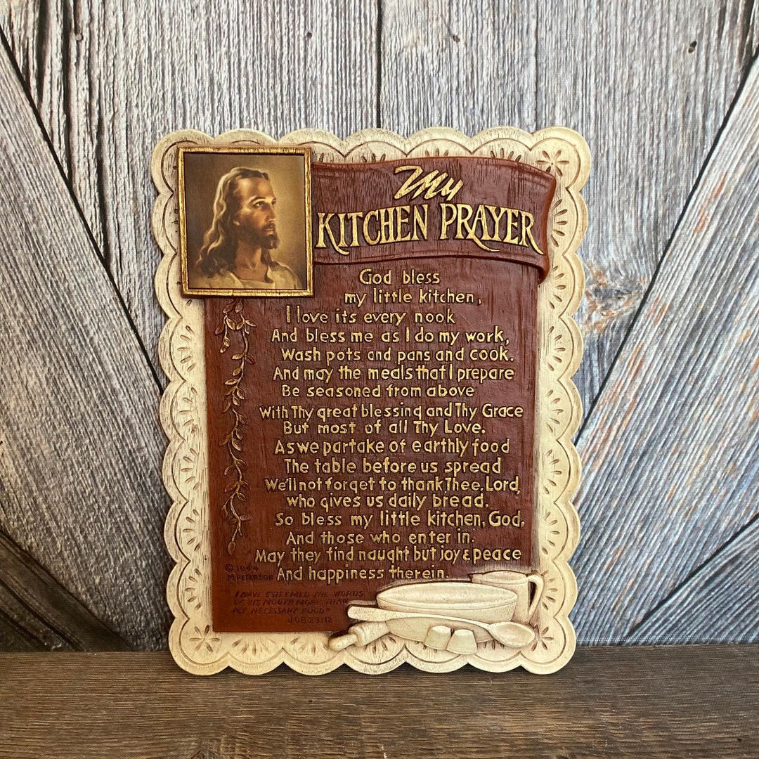 Vintage My Kitchen Prayer Wall Hanging House Warming Gift for Mom ...