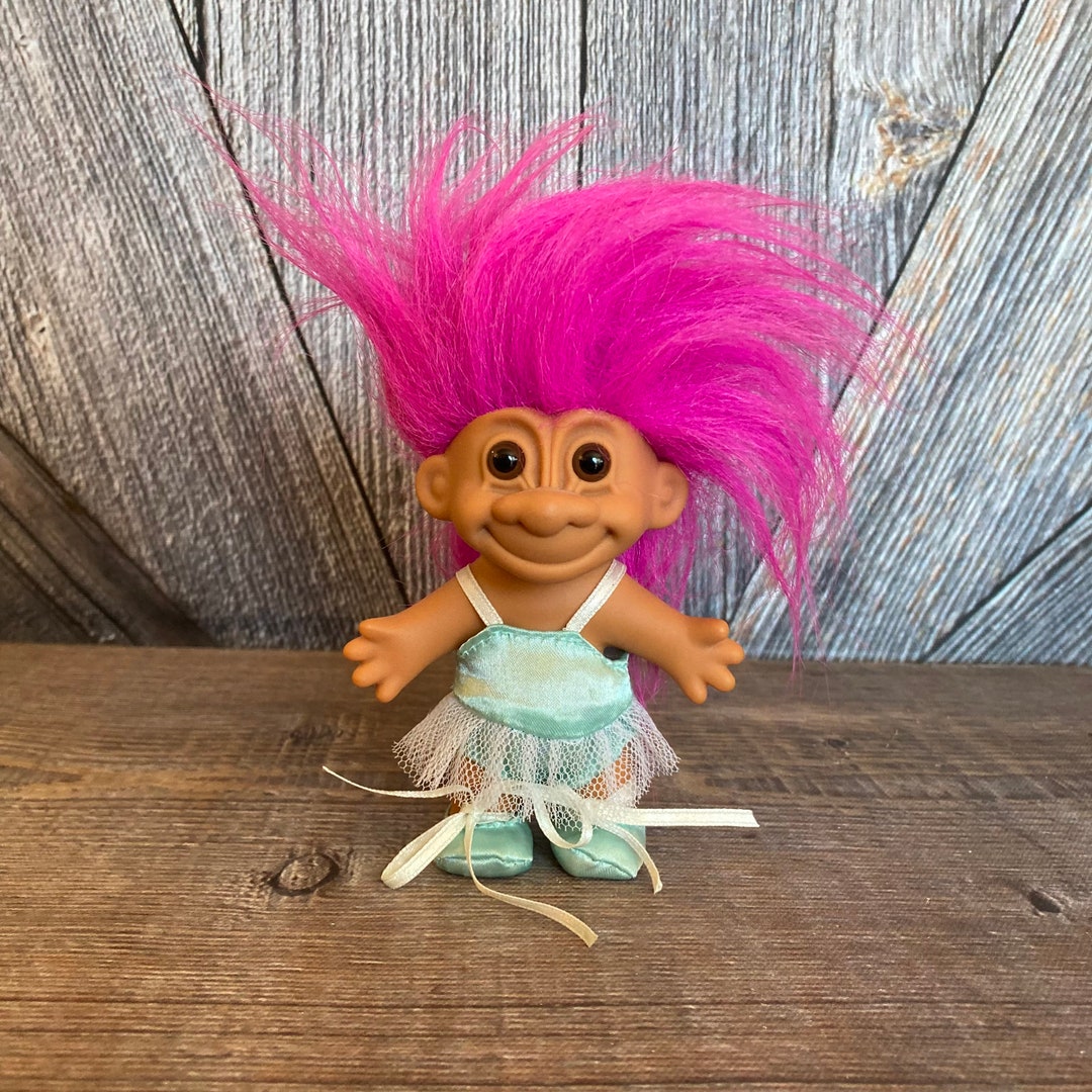 Vintage Girl Troll Doll {ballerina Pink Tutu Dress Troll With Pink Hair ...