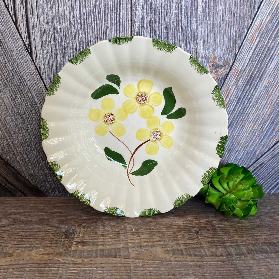 Vintage Blue Ridge Ceramic Bowl, Floral Yellow Daisies Hand Painted ...