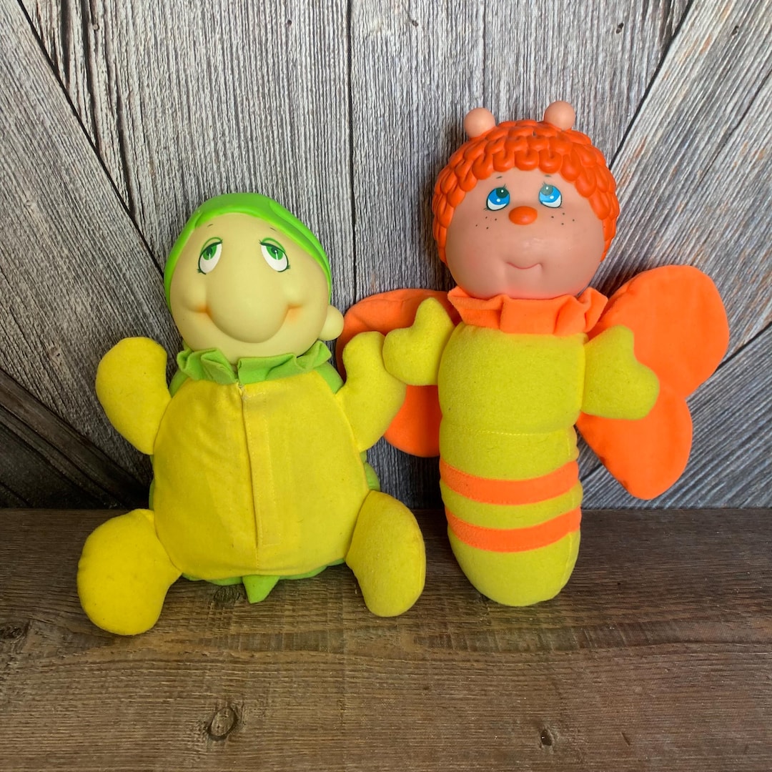 2 Vintage Glow Worm Plush Toy Soma Bee Butterfly Firefly Turtle 80's ...