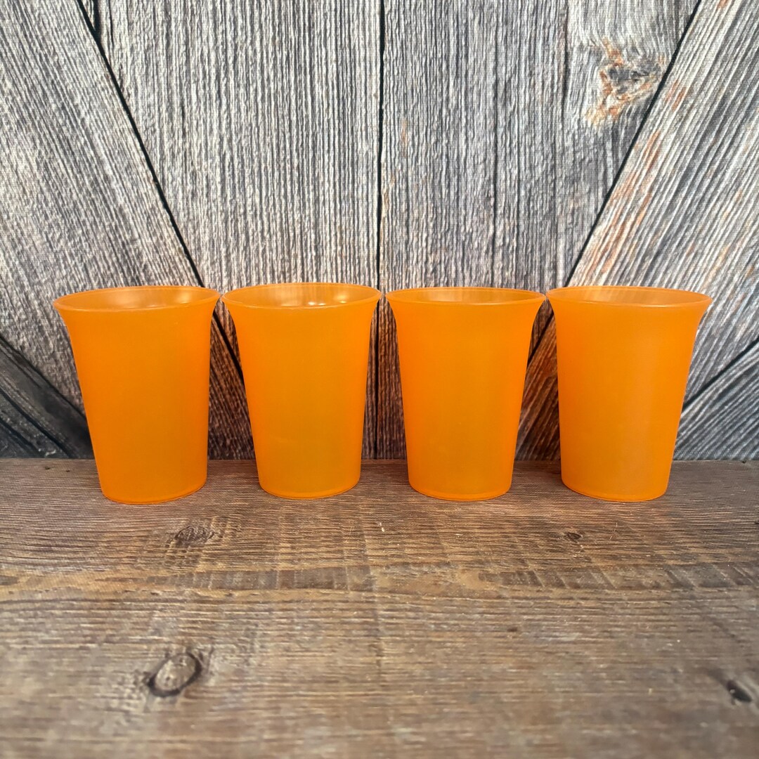 4 Vintage Tupperware Tumblers Cups Glasses Plastic Tupper Ware Storage ...
