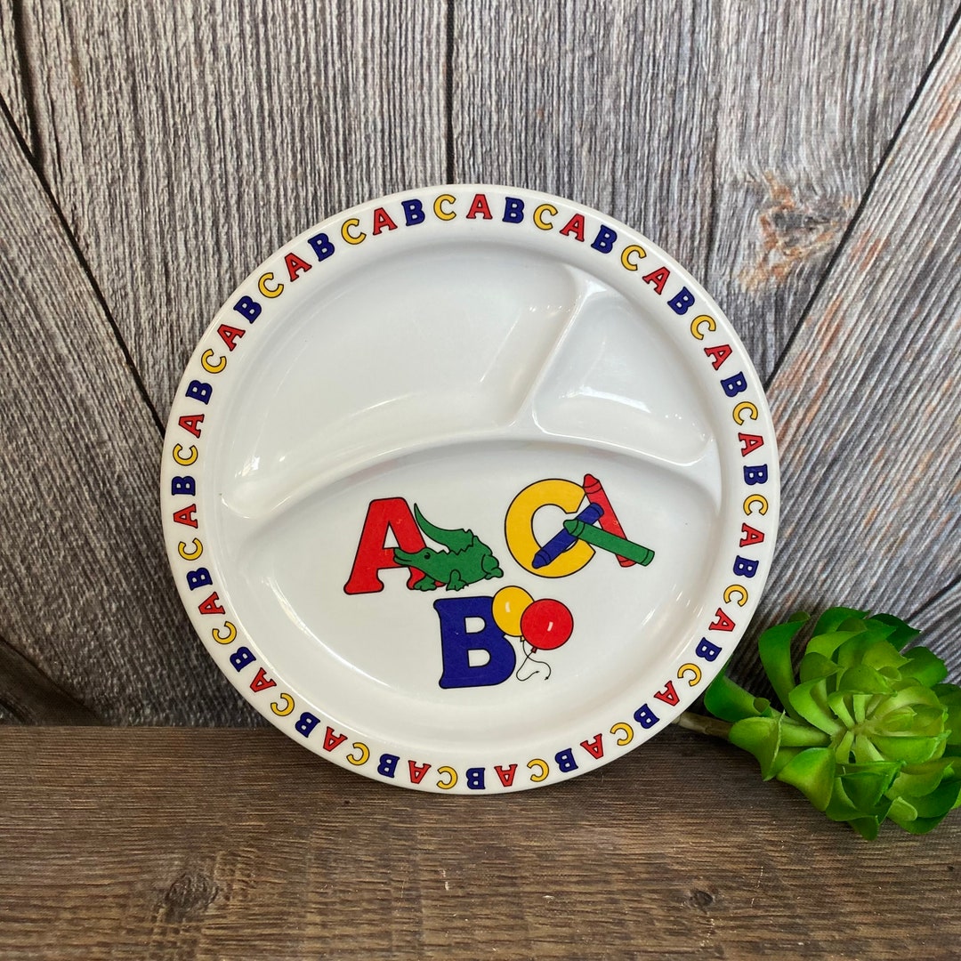 Vintage Alphabet Plate {divided ABC Kids Parenting Magazine Plastic ...
