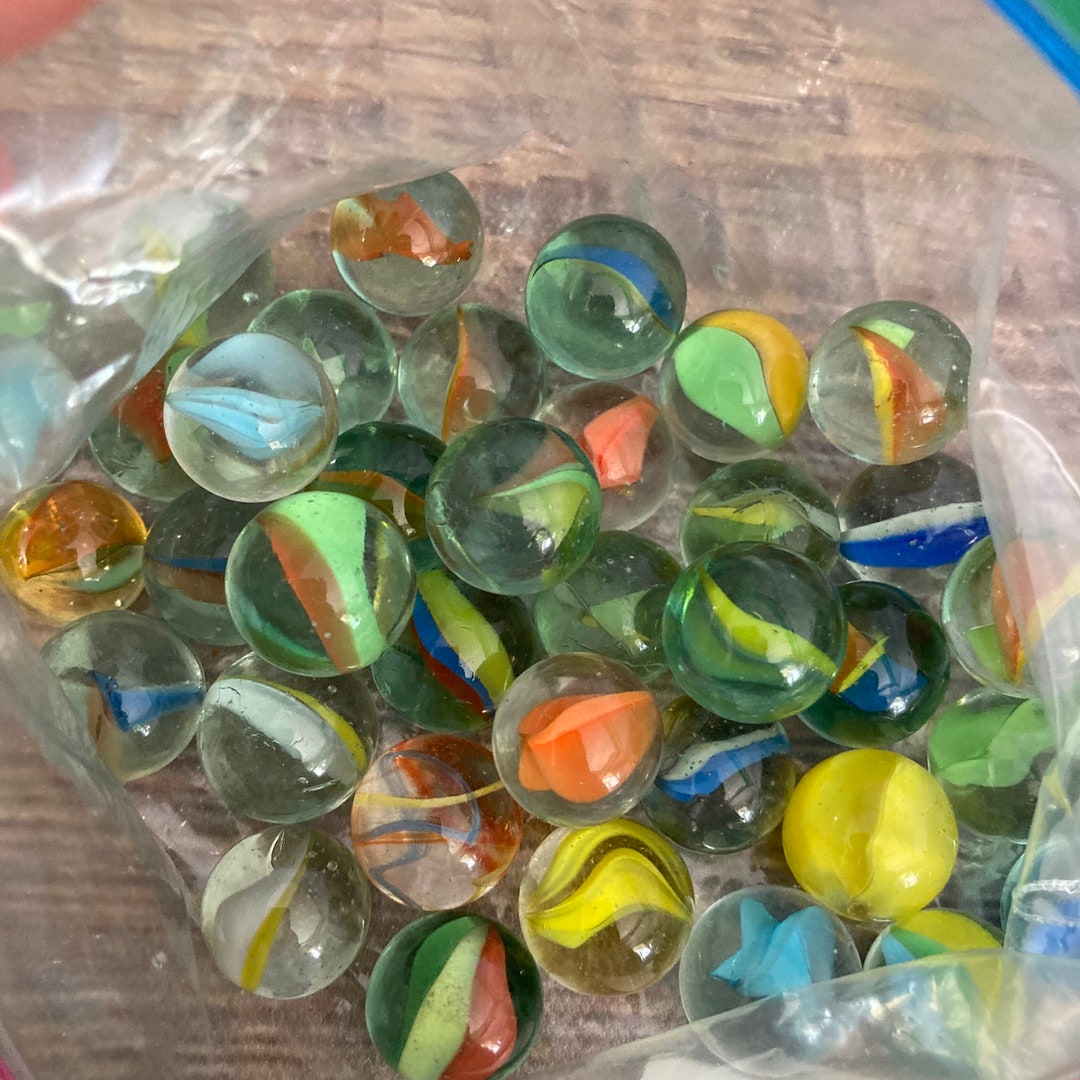 50 Vintage Glass Marbles DIY Vintage Decor Crafting Cats Eye Small ...
