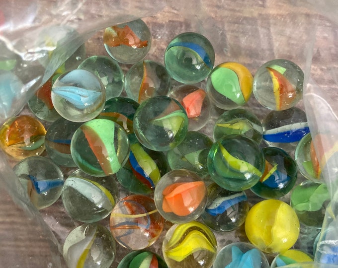 50 Vintage Glass Marbles DIY Vintage Decor Crafting Cats Eye Small ...