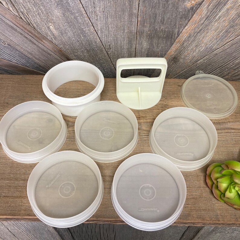 Vintage Tupperware Hamburger Press Keeper Set Clear White - Etsy