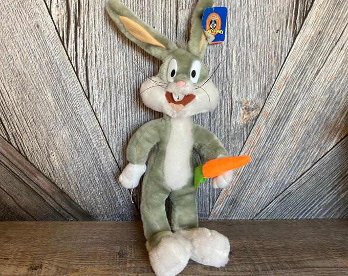 Vintage Bugs Bunny Plush 1990s Looney Tunes Warner Bros Mighty Stars ...