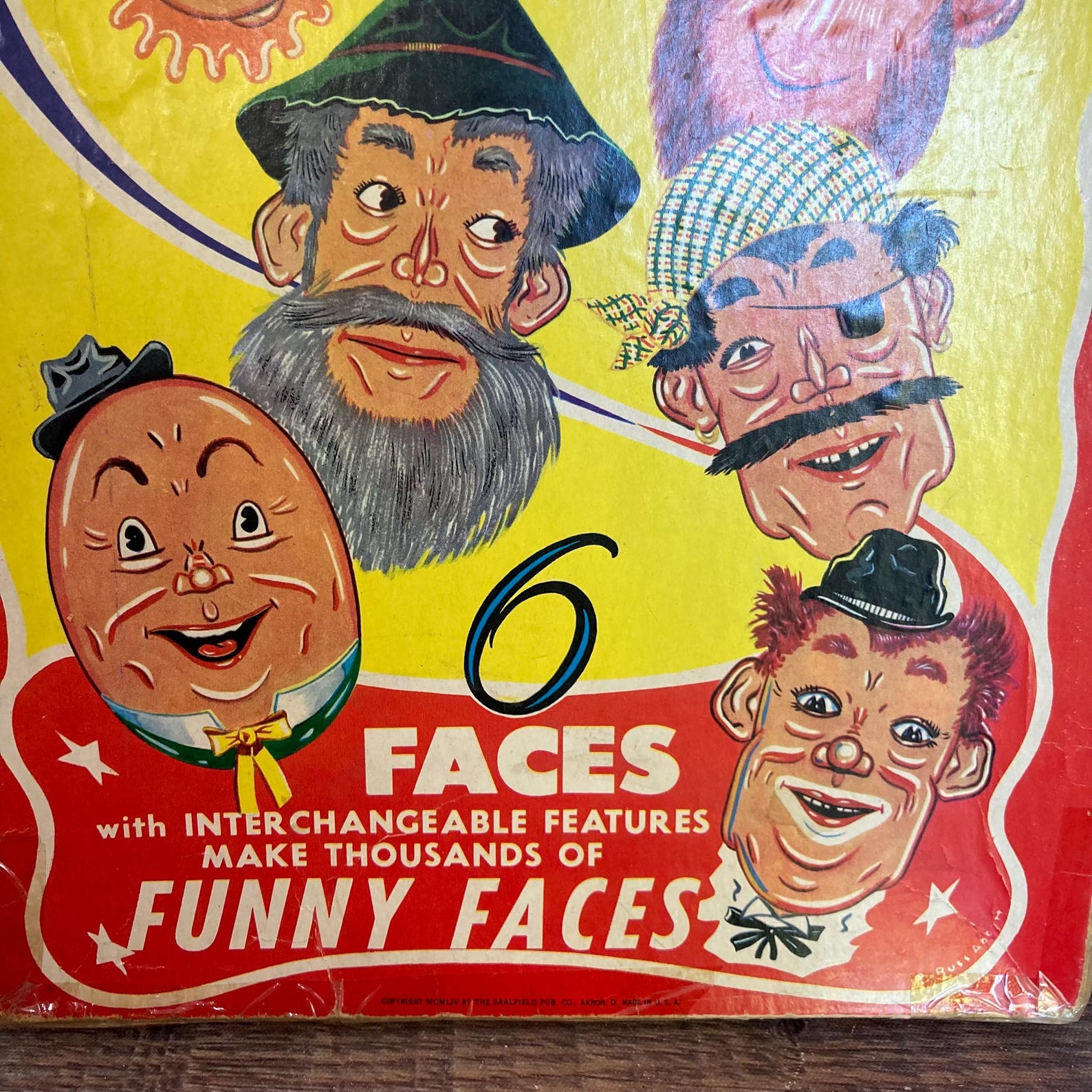 Vintage Fun Maker Box, 6 Faces With Interchangeable Features Make ...