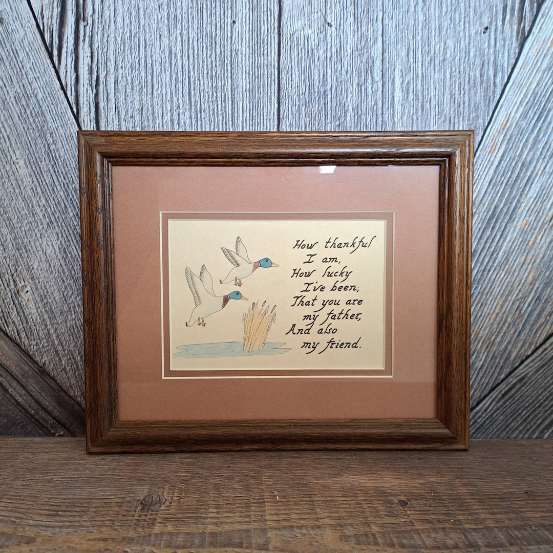 Vintage Father's Day Katy Fischer Watercolor Ducks With Calligraphy ...
