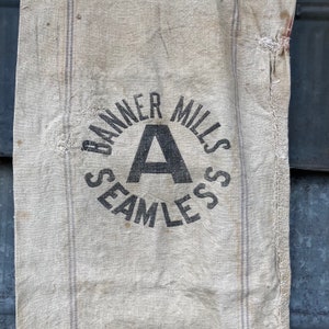 RARE Vintage Banner Mills Flour Sack Cotton Muslin Sack 1930s ...