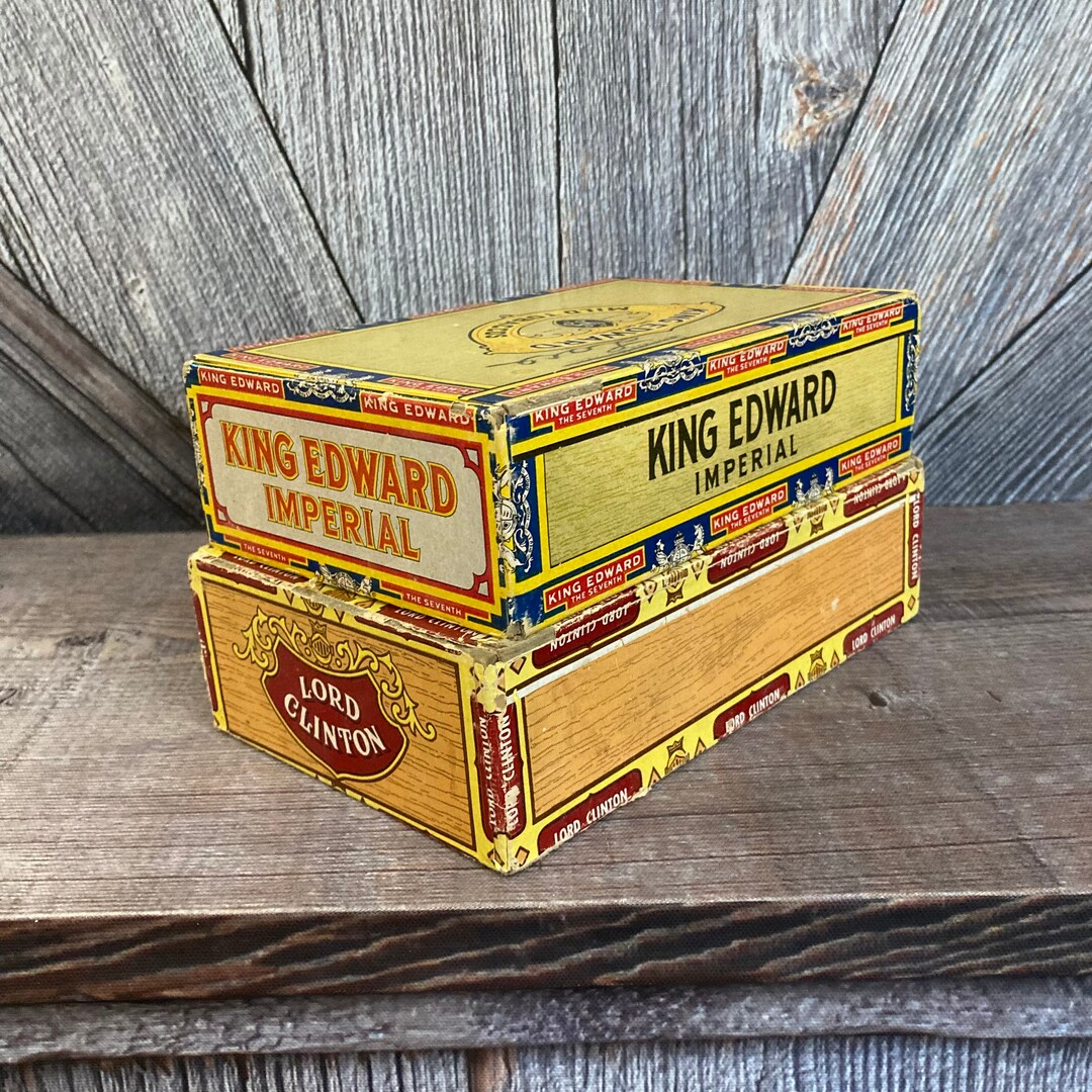 2 Vintage Cigar Boxes Vintage Authentic Cigar Box lord Clinton King ...