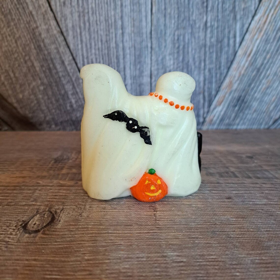 Vintage Avon Halloween Candle Ghost Pumpkin wax Glow in the - Etsy