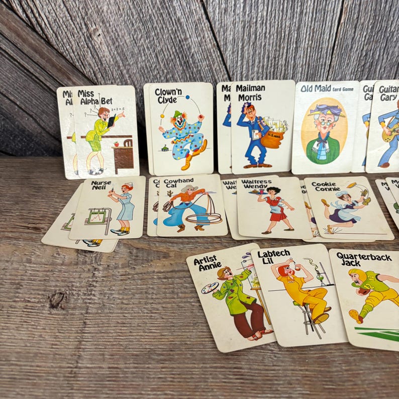 Vintage Old Maid Game Card Game for Crafts or Playing Card Game Best ...