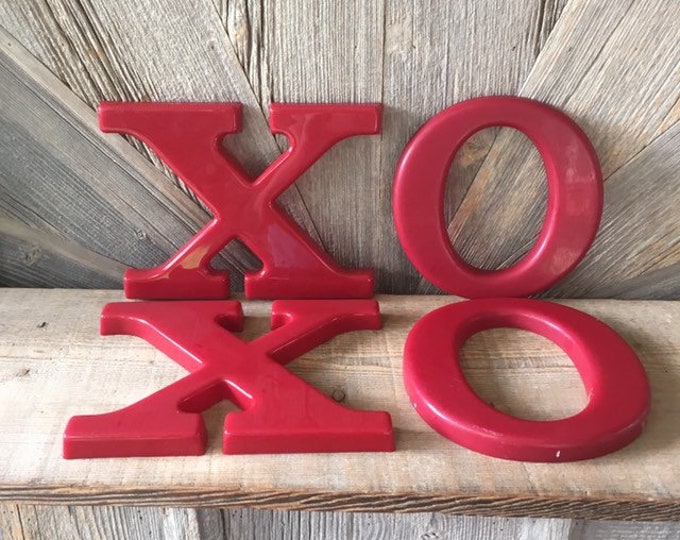 Vintage Plastic Letter X O Old Sign Red Large 8 Inch Plastic Letter ...