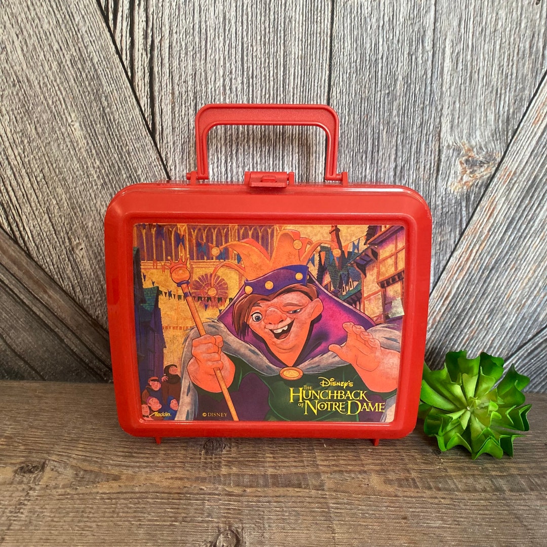 The Hunchback of Notre Dame Lunch Box vintage 90's Disney Red Plastic ...