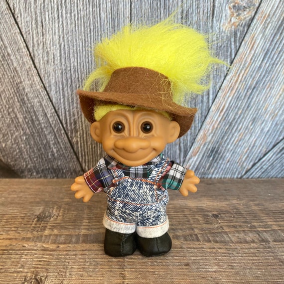 Vintage Farmer Troll Doll scare Crow Cowboy Boy Troll Hair | Etsy