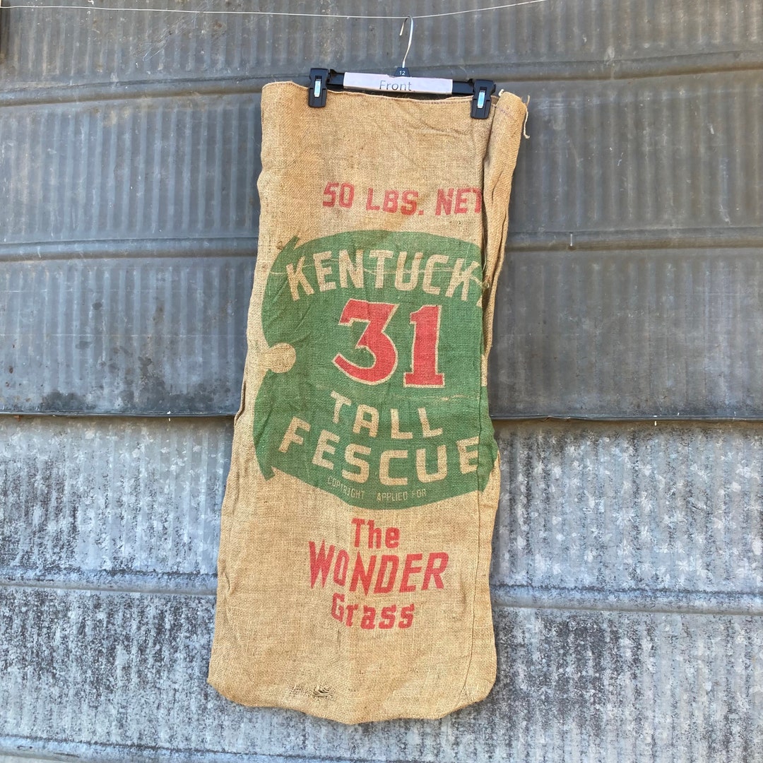 Vintage Kentucky 31 Tall Fescue the Wonder Grass Burlap Sack Display ...