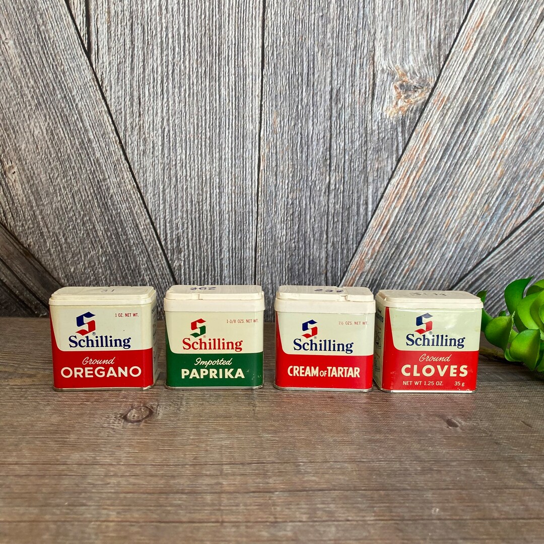 4 Vintage Spice Tins Spices Shakers Store Display Craft Supply ...