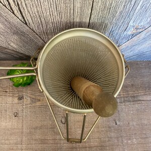 Vintage Strainer Sieve With Pestle Can Canning Applesauce 3 Piece Wood ...