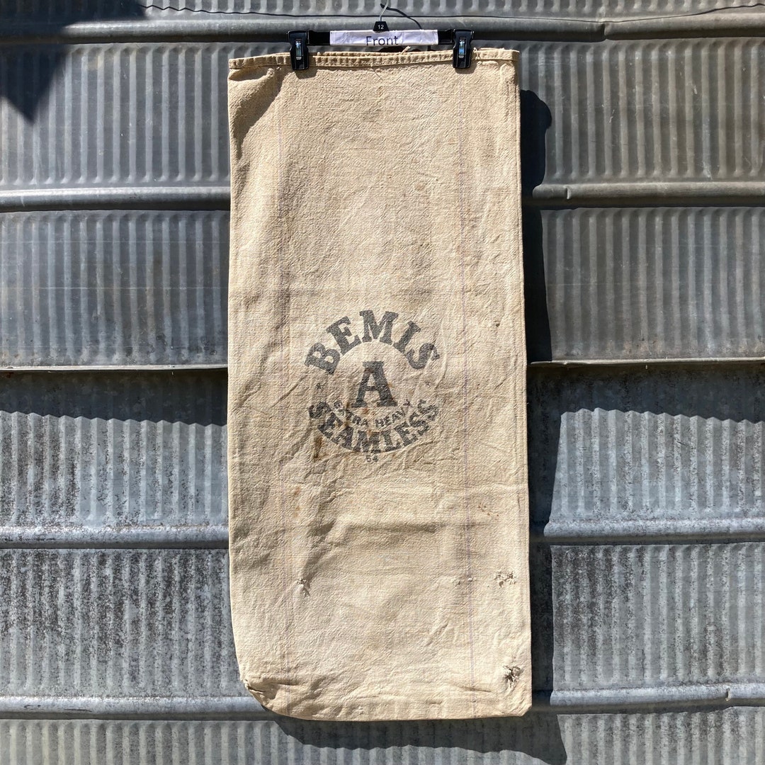 Vintage Bemis 54 Heavy Cotton Muslin Sack With Blue Red Pinstripe 40s ...