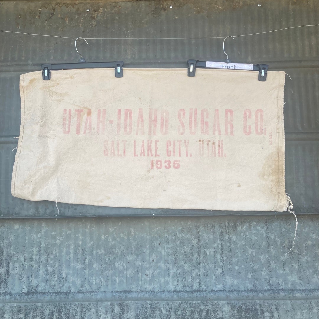 Vintage Utah Idaho Sugar Heavy Cotton Muslin Sack 30s Cloth Seamless ...