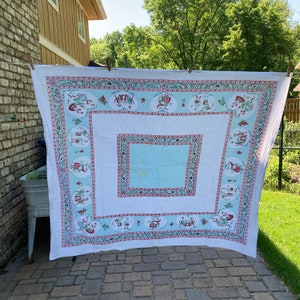 Vintage German Tablecloth Scandinavian Norwegian Cardtable Colorful ...