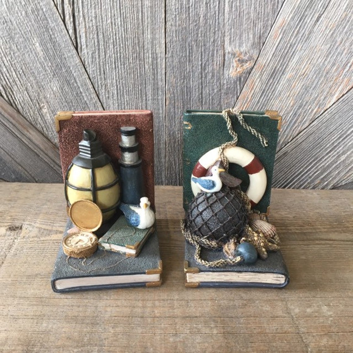 Nautical Book Ends nautical Sailboat Lighthouse Boat Book - Etsy