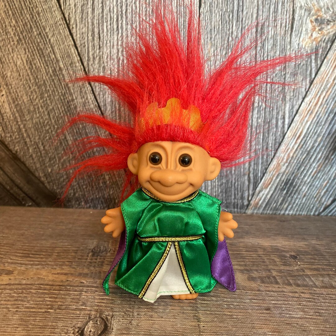 Vintage Queen Troll Doll {king or Queen Royal Troll With Green Dress ...