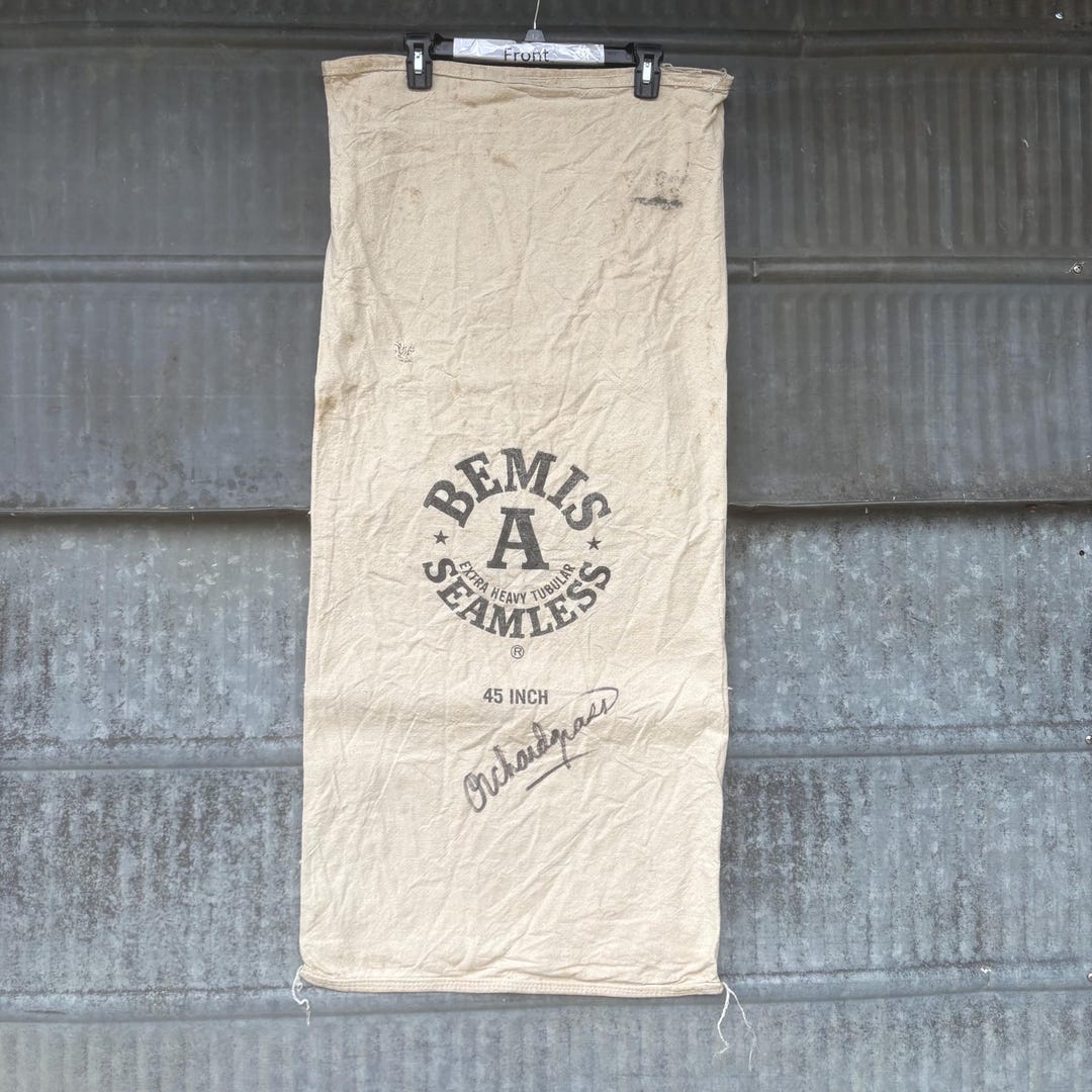 Vintage Bemis A Cotton Muslin Sack No Pinstripes Cloth Seamless Bag ...