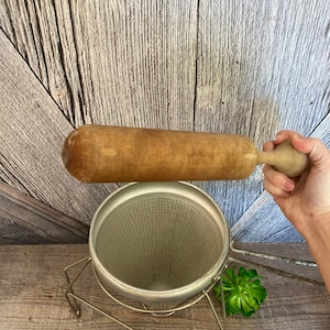 Vintage Strainer Sieve With Pestle Can Canning Applesauce 3 Piece Wood ...
