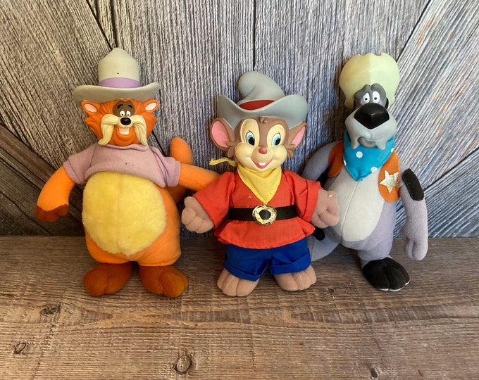 3 Vintage Fievel Mousekewitz Plush Toys an American Tail Fievel Goes ...