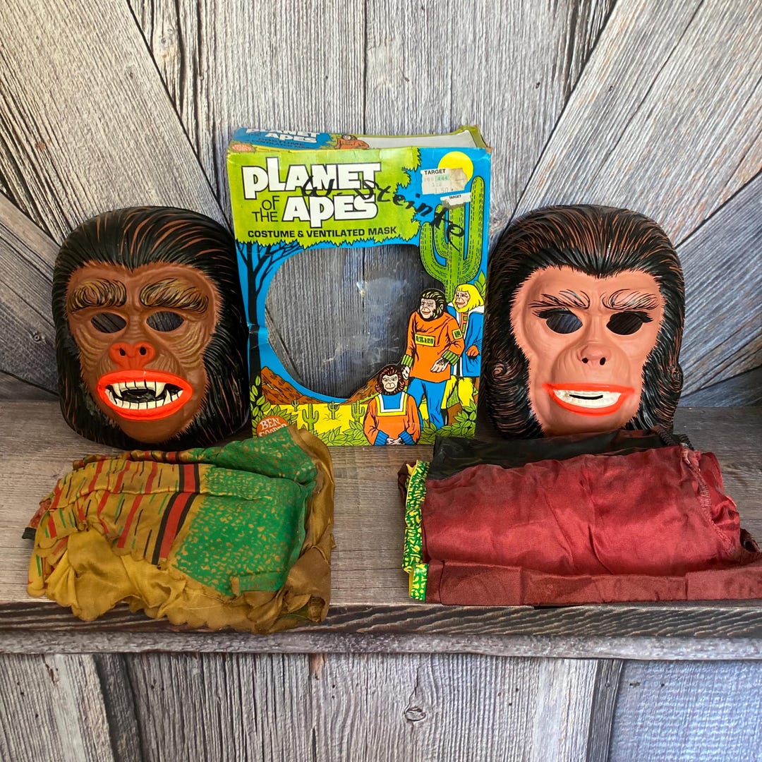 2 Vintage Planet of the Apes Costumes 1973, Large Warrior Child's ...