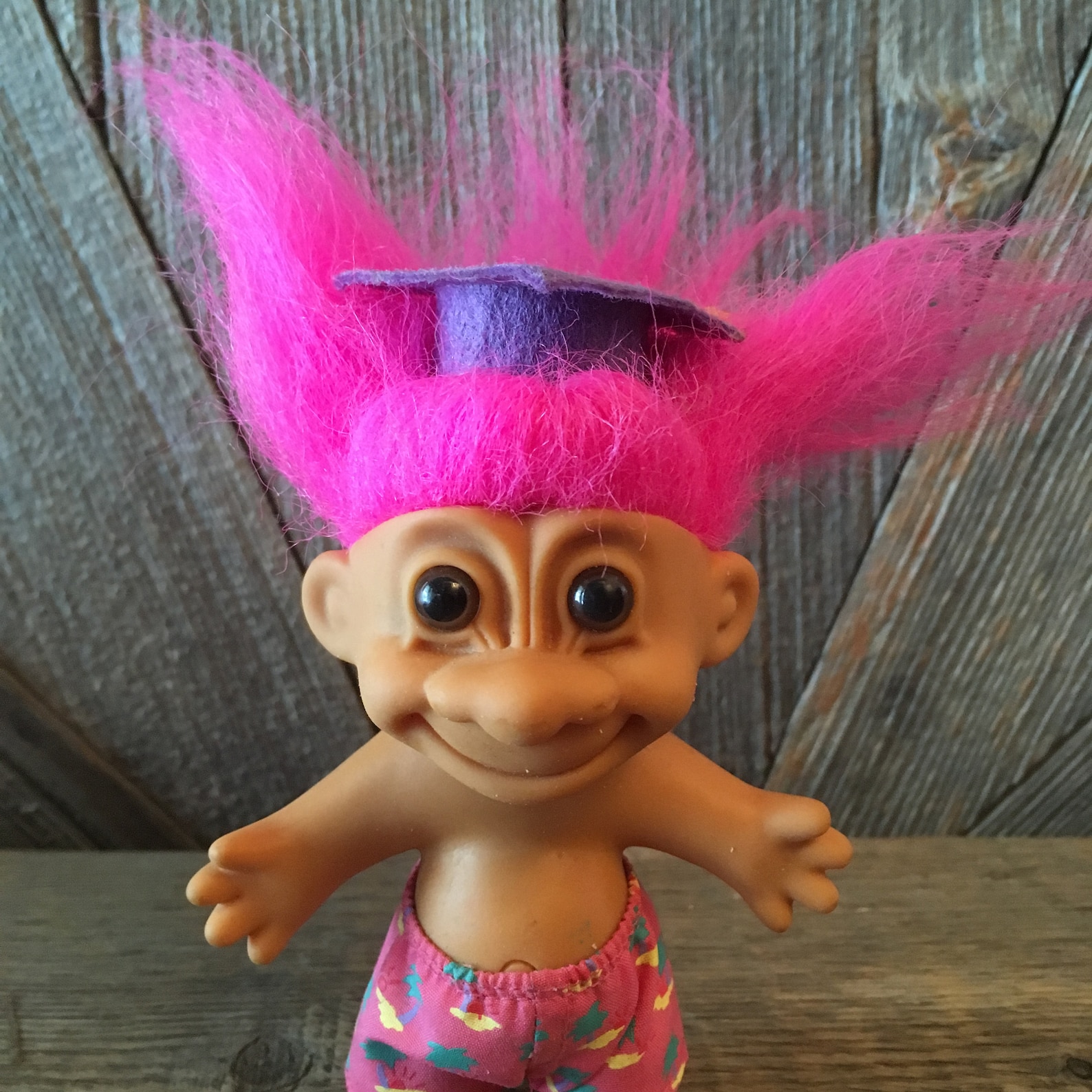 Graduation Troll Purple Hat Pink Hair Troll vintage Russ | Etsy