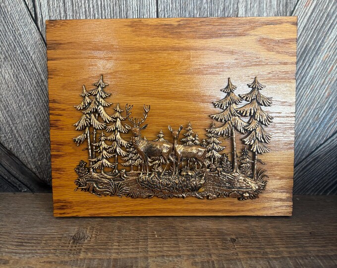 Vintage Copper Deer Picture, Metal 3D Art, Cabin Decor, Hunting Buck ...