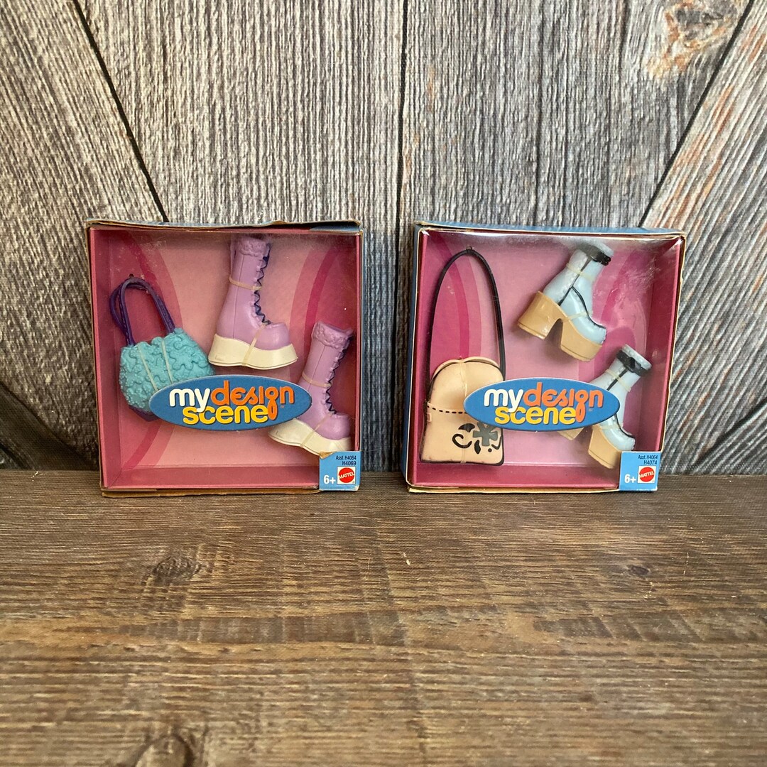 Vintage My Design Scene Doll Shoes Mattel Boots My Scene Purple and ...